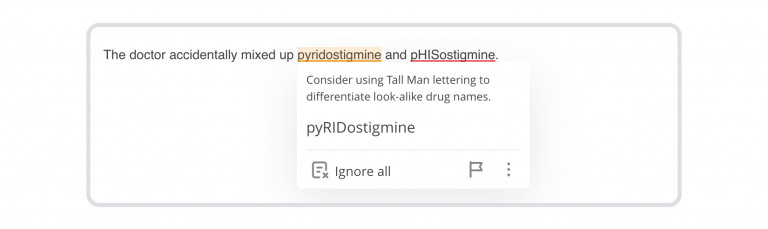 Tall Man lettering as a part of the medical proofreading process ...
